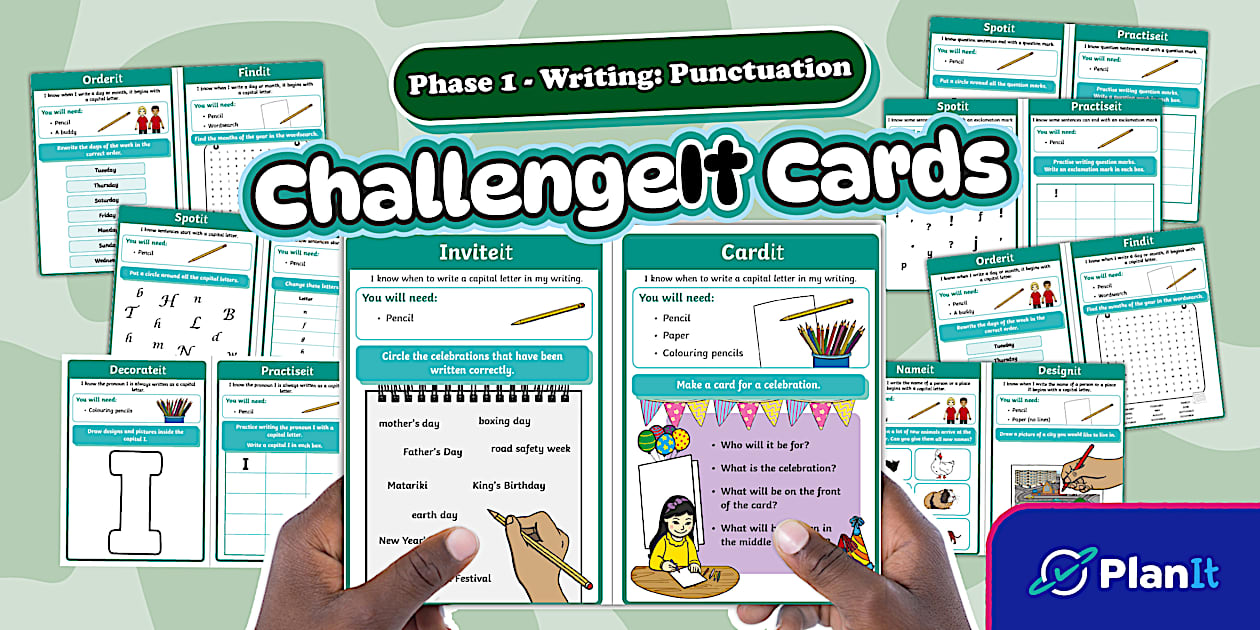 Phase 1 Writing: Punctuation ChallengeIt Cards