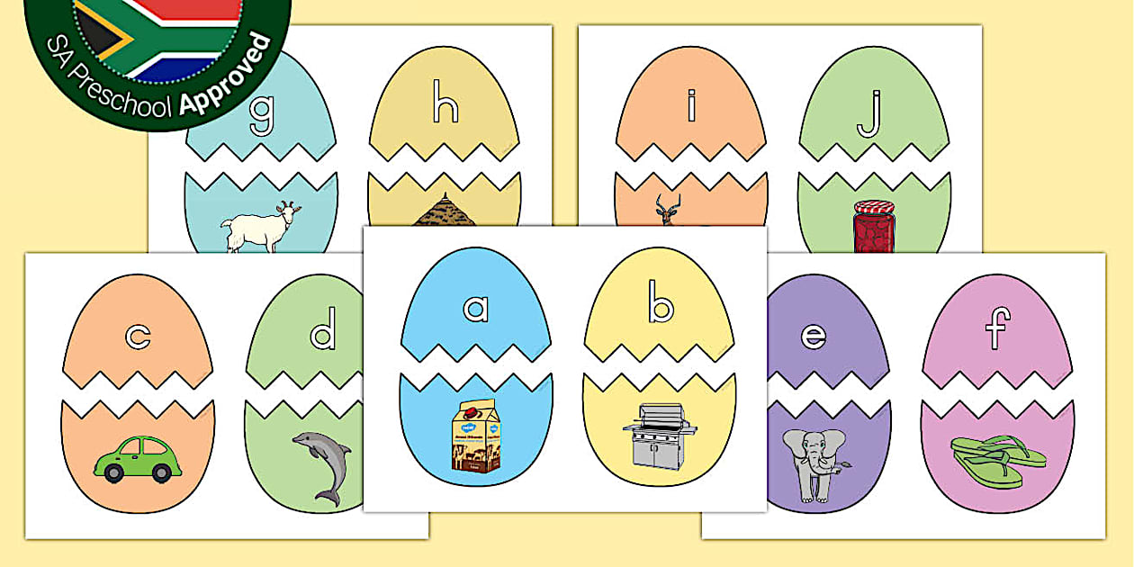Preschool: Easter Literacy Egg Hunt - Letter/Picture Match