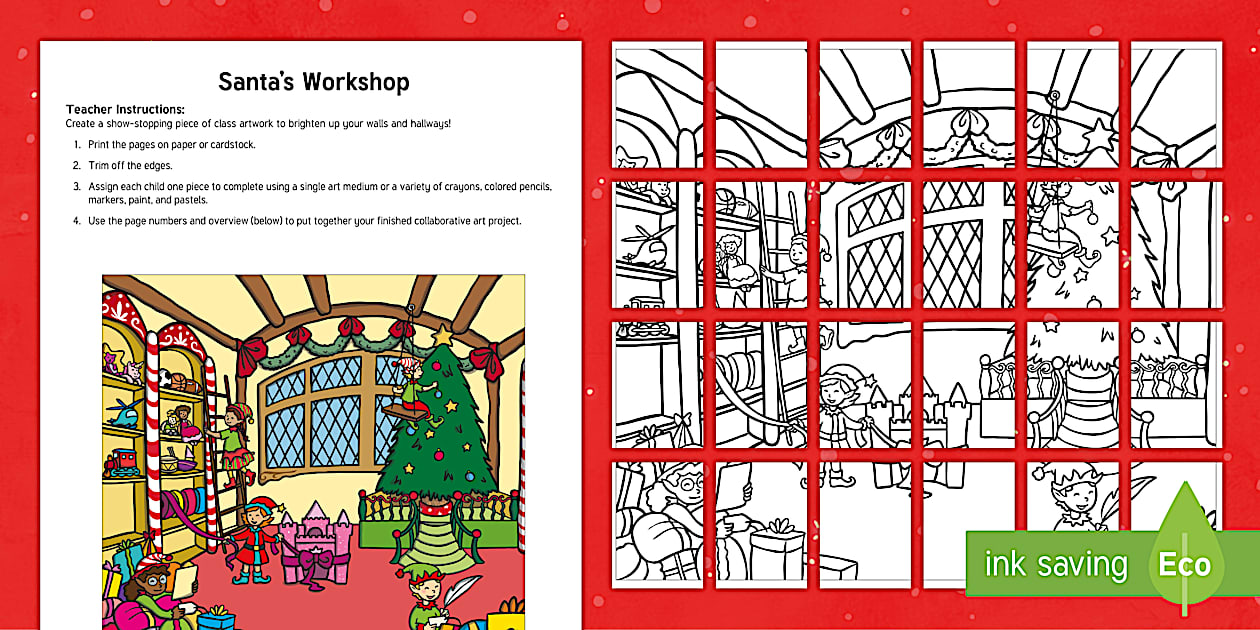 Santa's Workshop Collaborative Art Pack (Teacher-Made)