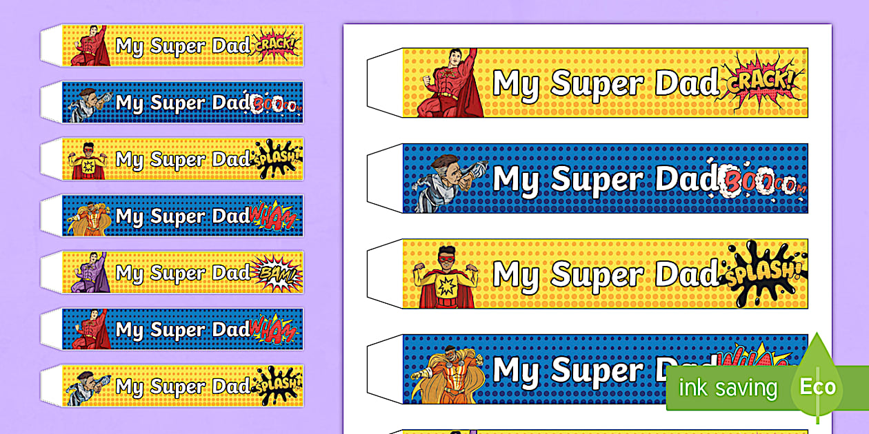 Father's Day Super Dad Paper Chain - Twinkl