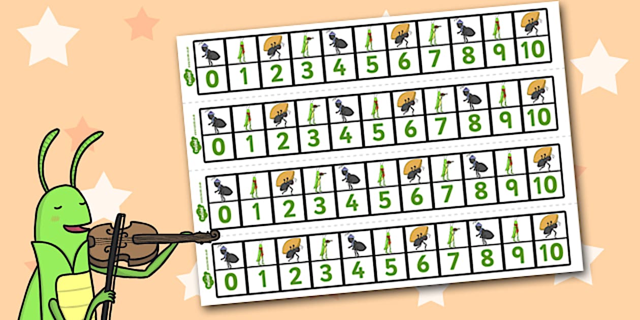 The Ant and the Grasshopper Number Track 1-10 (teacher made)