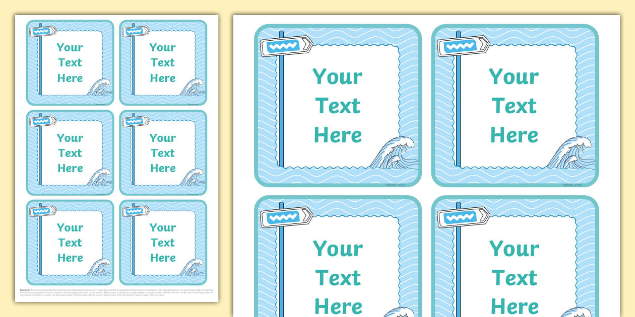 Wild Atlantic Way - Themed Editable Peg Labels