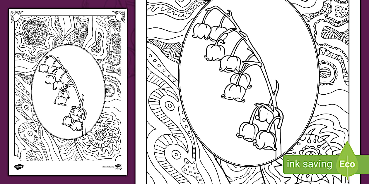 Lily of the Valley Colouring - Remembrance Activity - Twinkl