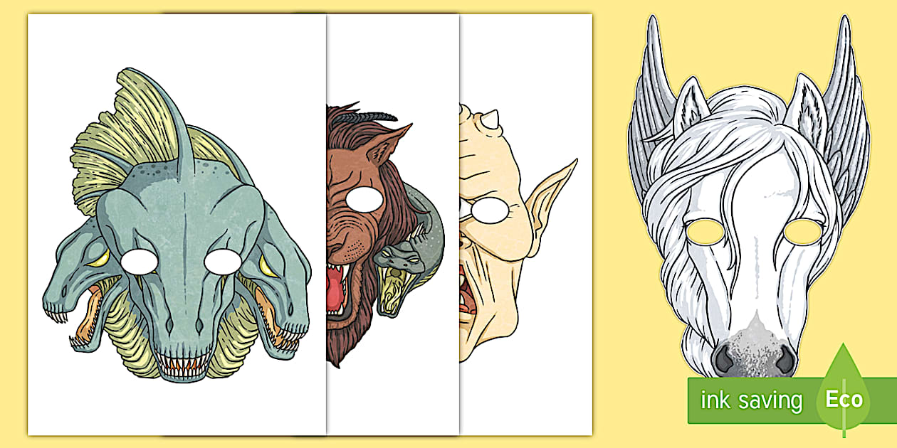 KS2 Greek Mythical Creatures Role-Play Masks (teacher made)