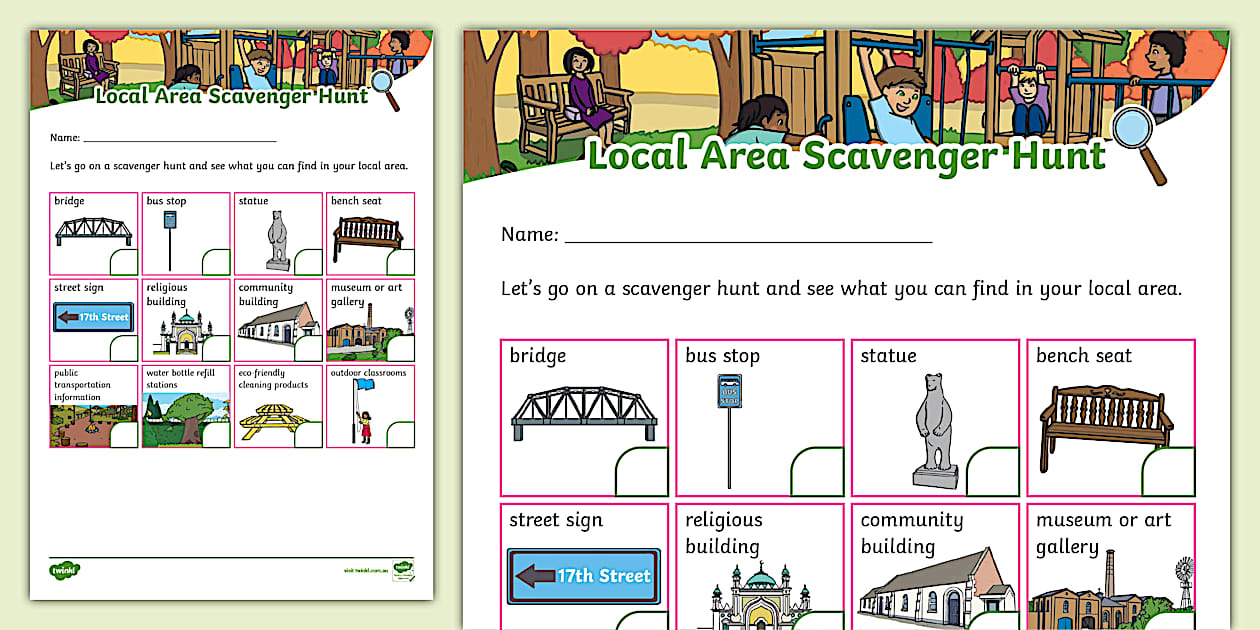 Local Area Scavenger Hunt (Teacher-Made) - Twinkl