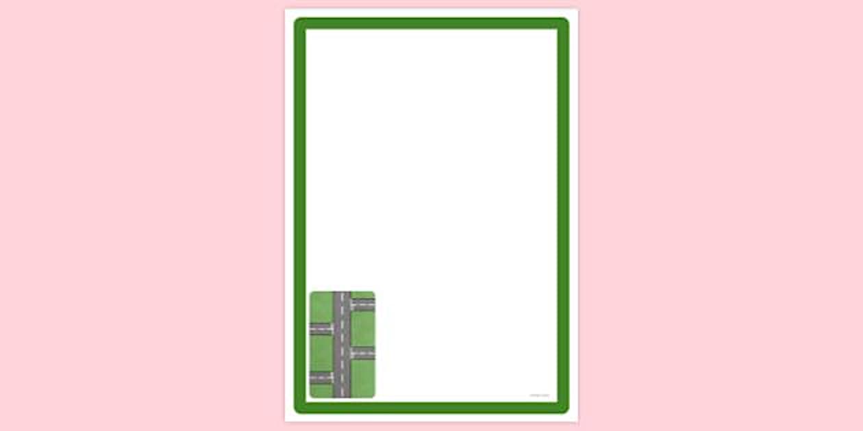 Simple Blank Road Map Page Border | Page Borders | Twinkl
