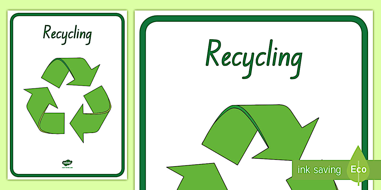 Recycling Symbol Display Poster (teacher made) - Twinkl