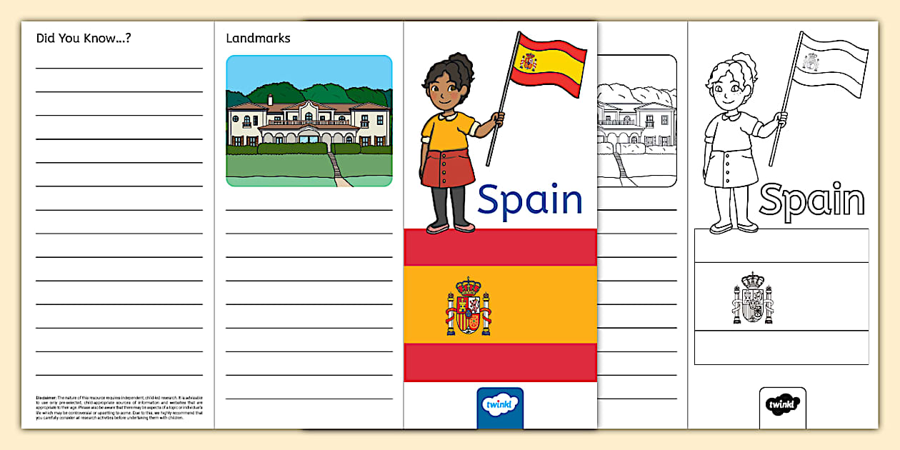 Spain Leaflet Template (teacher made) - Twinkl