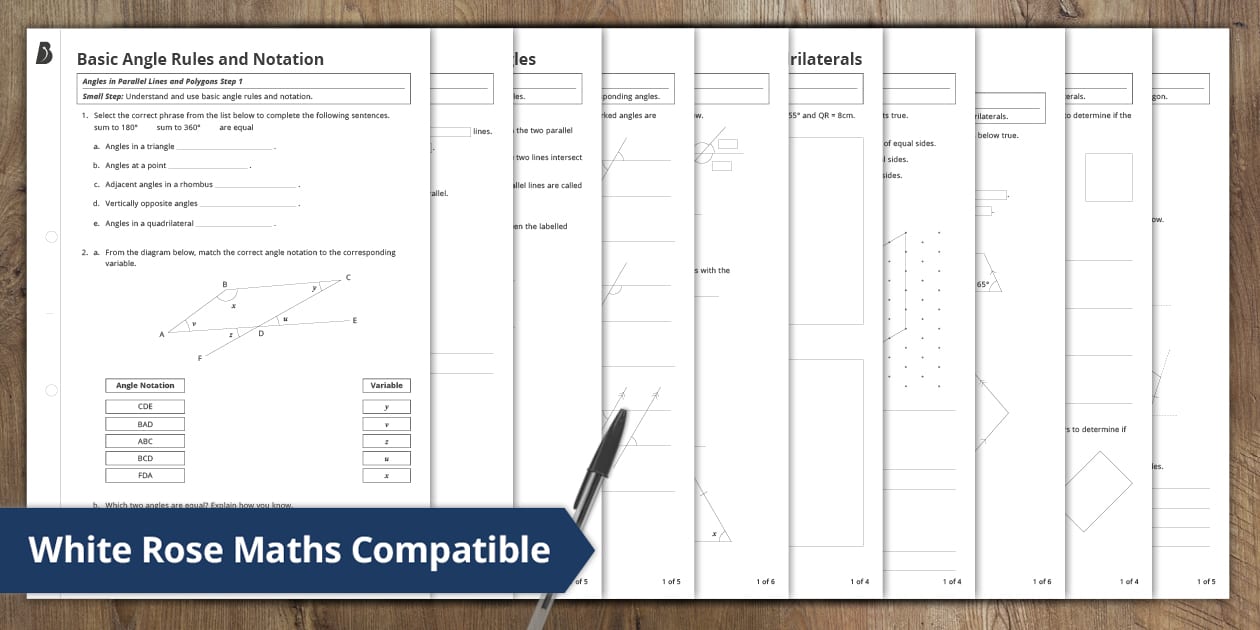 👉 Angles in Parallel Lines and Polygons - Teaching Bundle