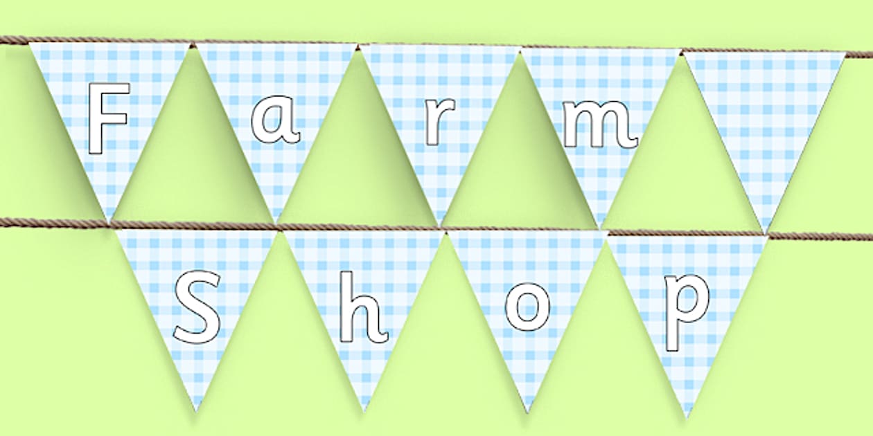Farm Shop Display Bunting (teacher made) - Twinkl