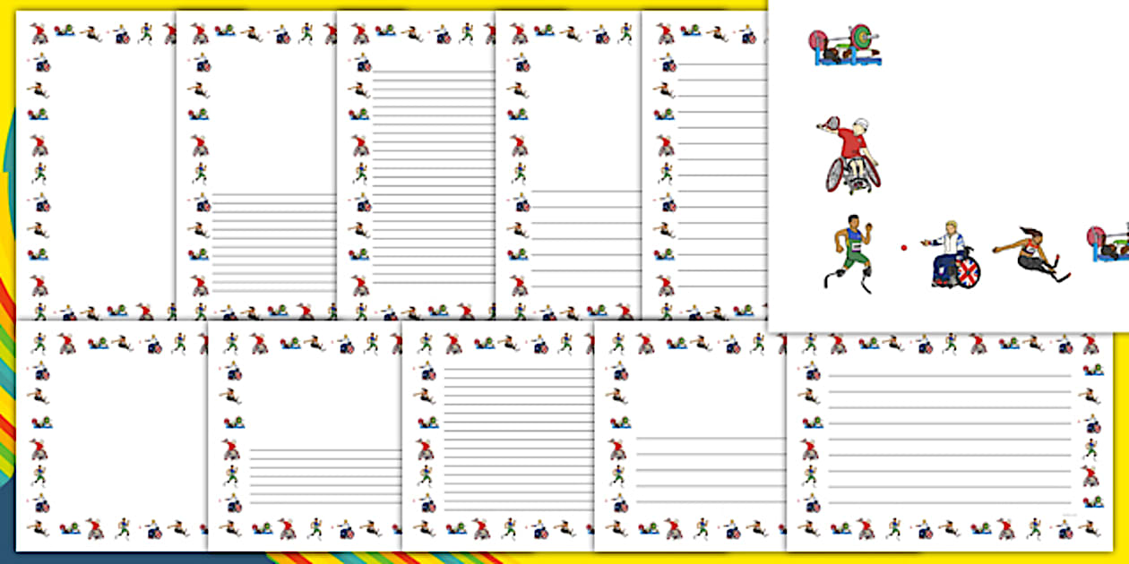 Black and White Paralympics Page Border Pack - Twinkl