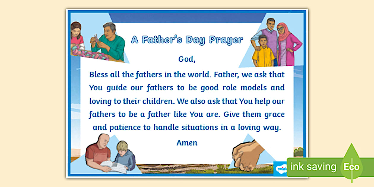 Fathers Day Prayer Poster (teacher made) - Twinkl