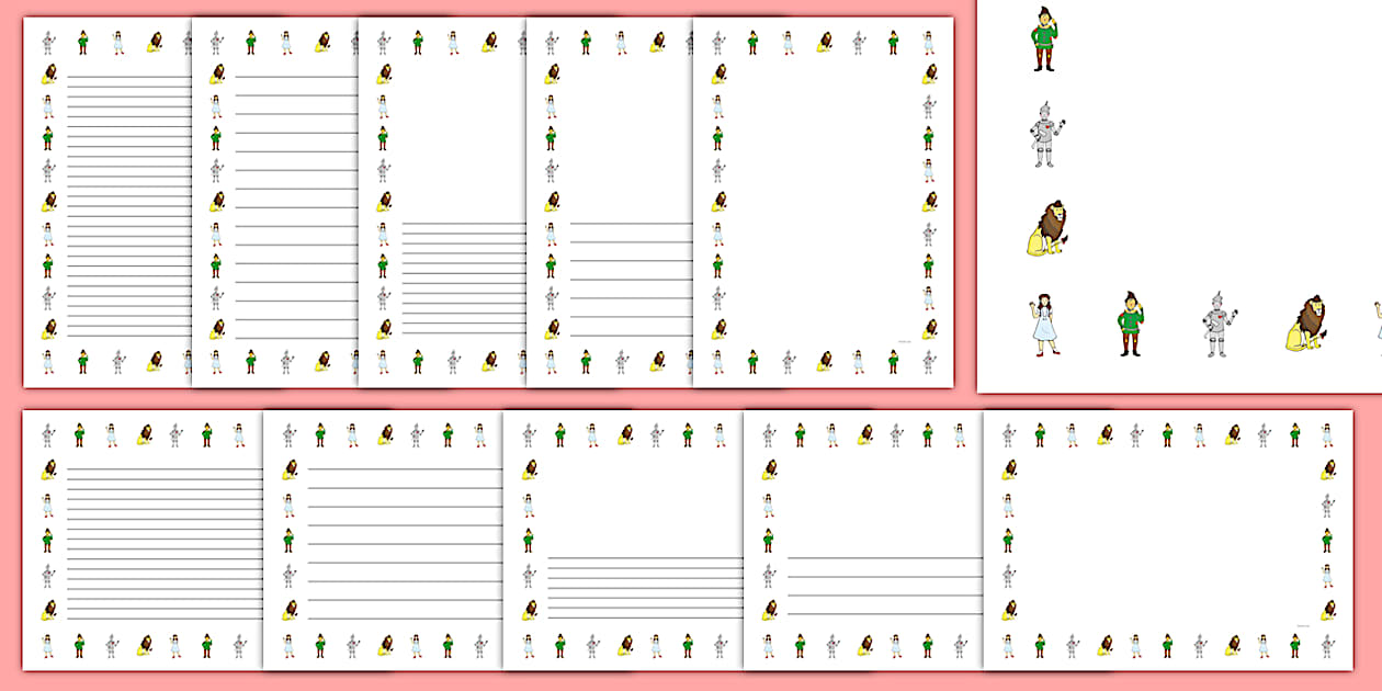 Editable Wizard of Oz Page Borders (l'enseignant a fait)