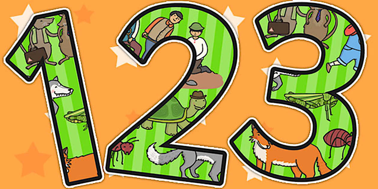 Aesop's Fables A4 Themed Display Numbers (teacher made)