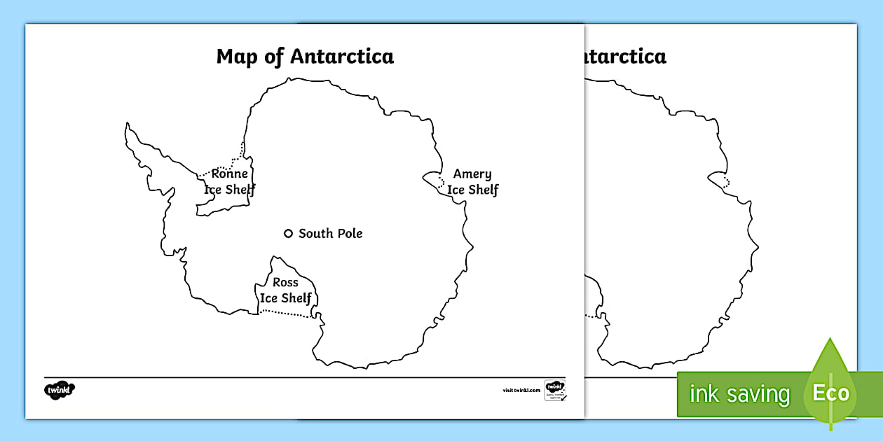 Map Of Antarctica Outline - Geography - Twinkl NZ - Twinkl
