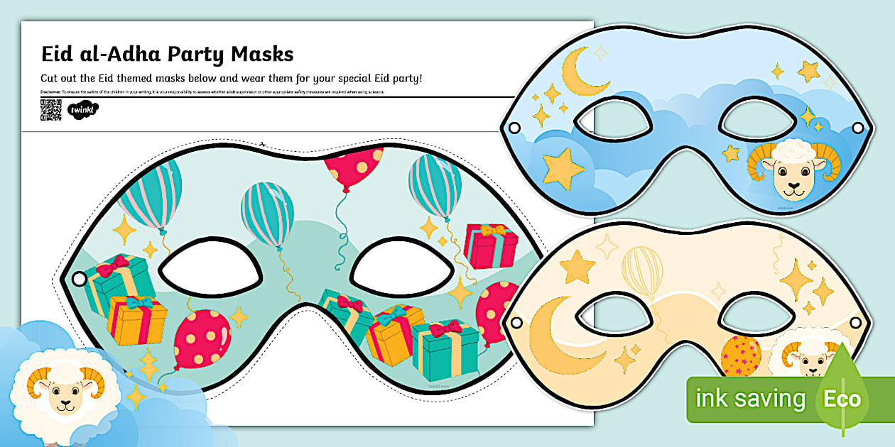 Eid al-Adha Party Masks (teacher made) - Twinkl