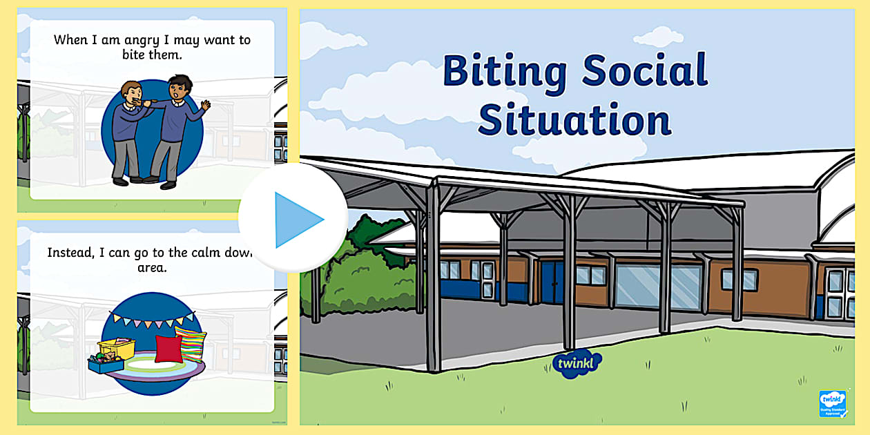 Biting Social Situation PowerPoint (teacher made) - Twinkl