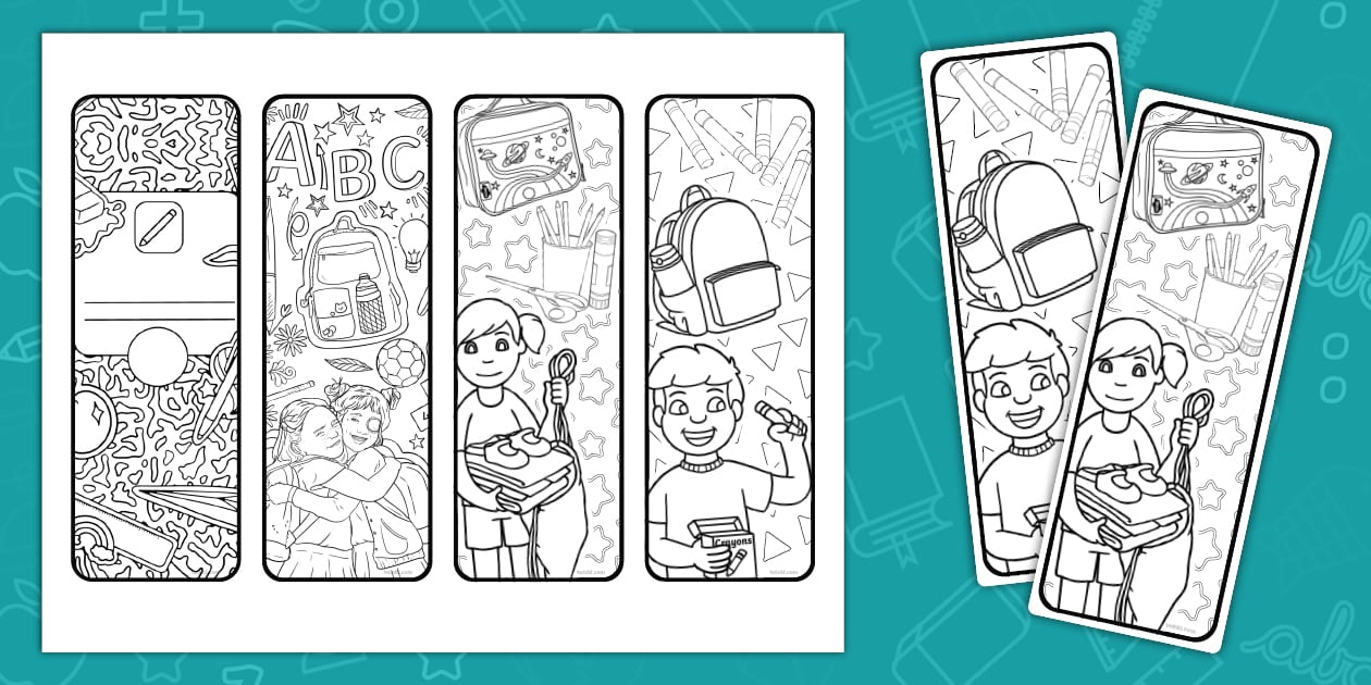 Marque-page à colorier : La rentrée (Teacher-Made)