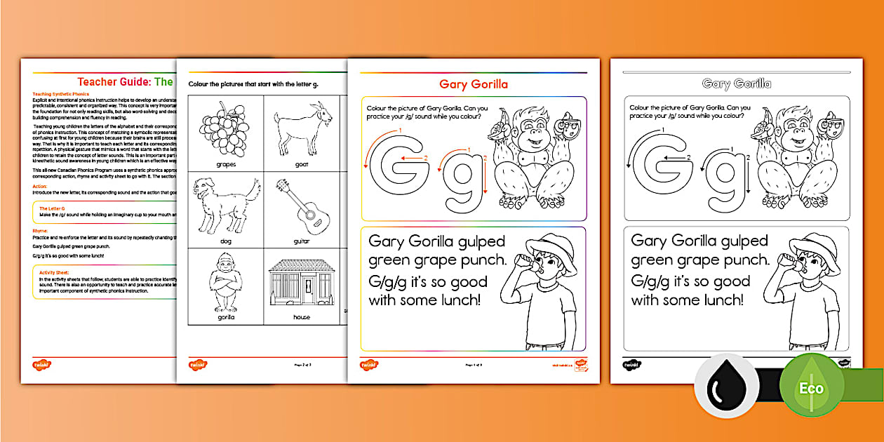 g in Phonics Worksheet - Twinkl Canada Phonics Program