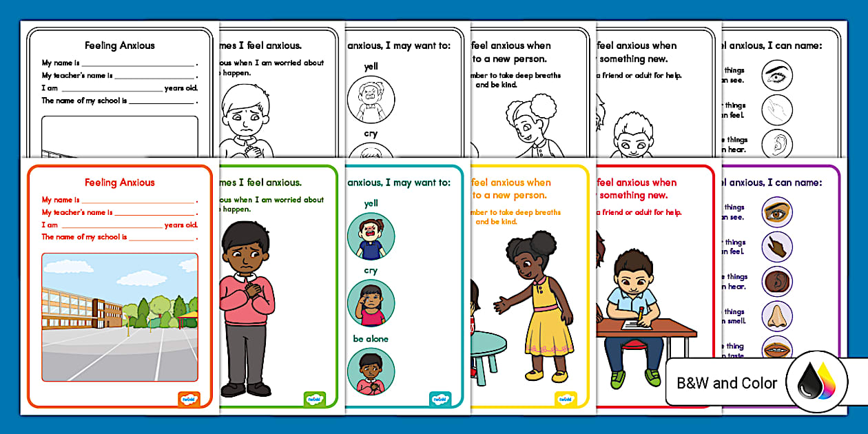 When I Feel Anxious Social Story Booklet for Special Education