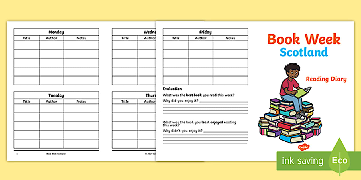 Book Week Scotland Reading Diary Resource (teacher made)