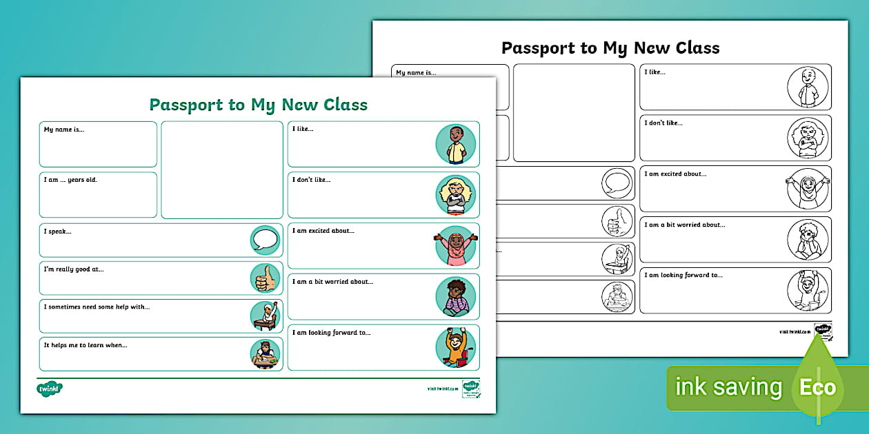 Learner of EAL Passport Template to a New Class - Twinkl