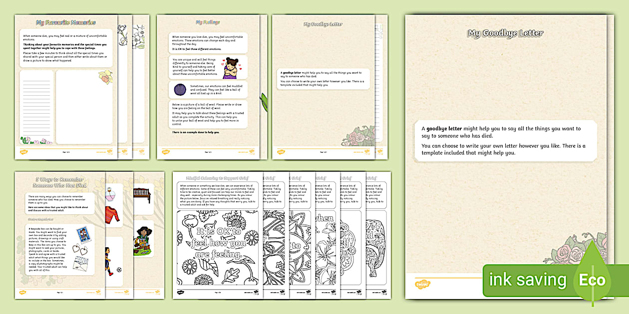 Bereavement KS1 Support Activity Pack (teacher made)
