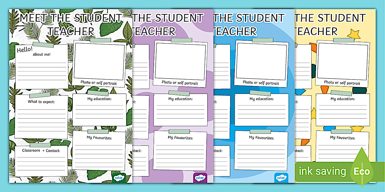 Meet the Student Teacher Sheets (Teacher-Made) - Twinkl