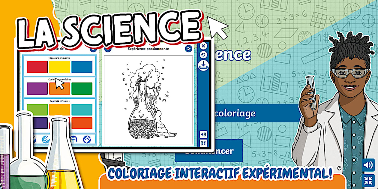 * NEW * Jeu coloriage interactif : La science - Twinkl