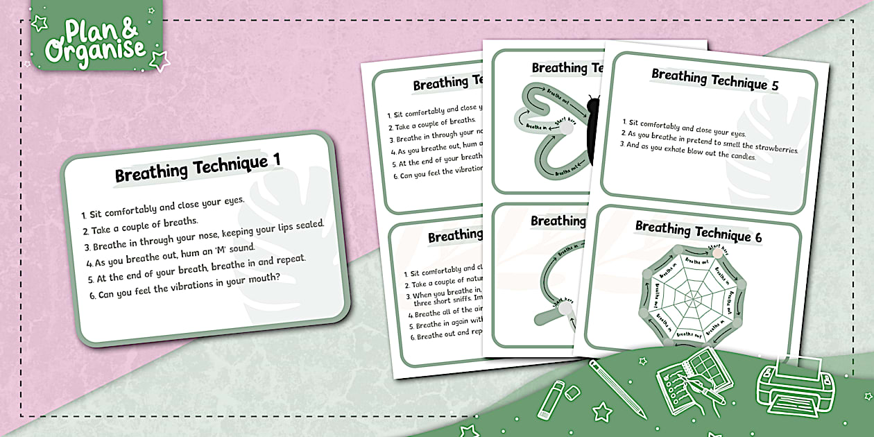 Breathing Technique Cards | Therapeutic Classroom | Botanical
