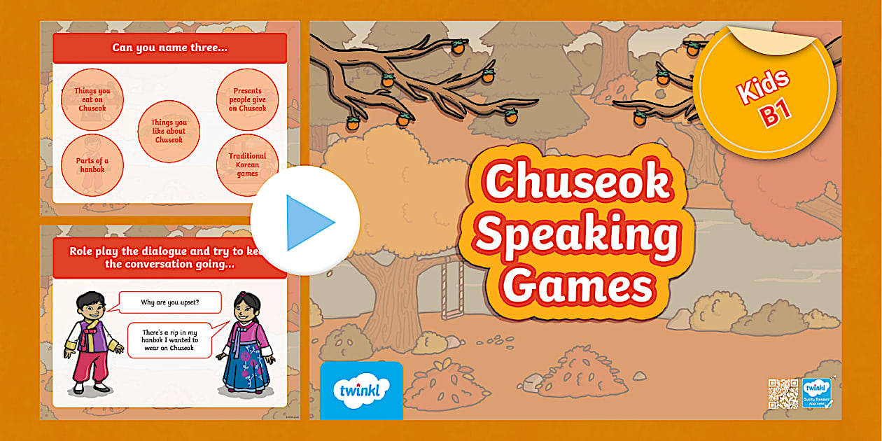 ESL Chuseok Speaking Games [Kids, B1] (teacher made)