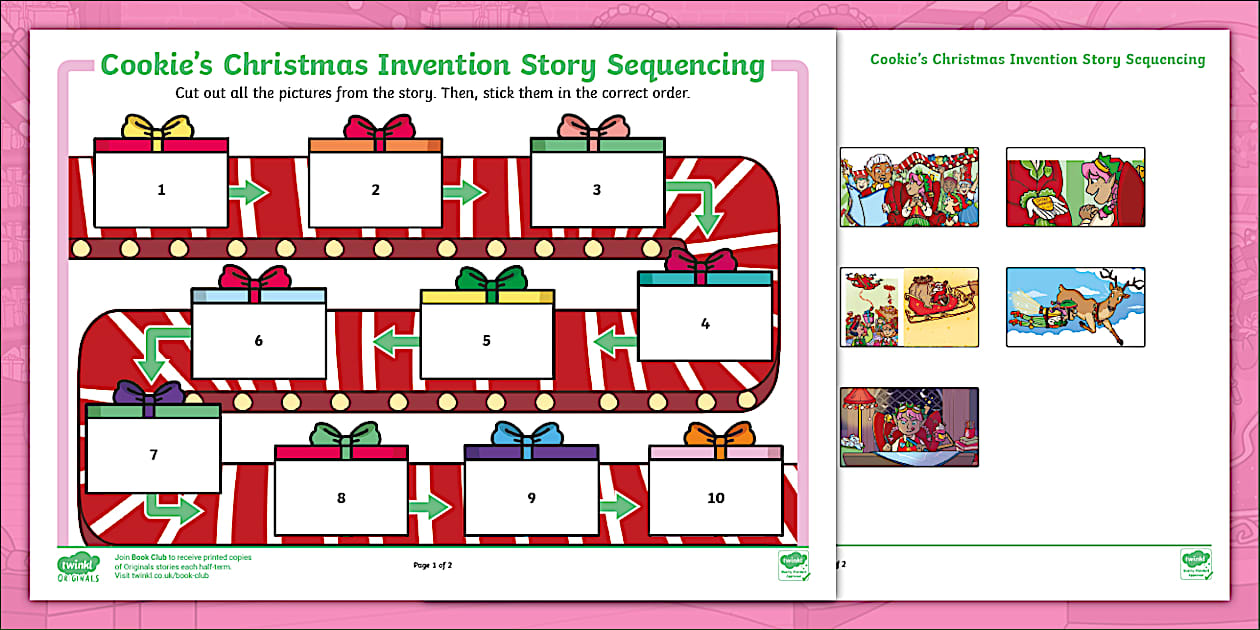 Cookie's Christmas Invention Story Sequencing Activity