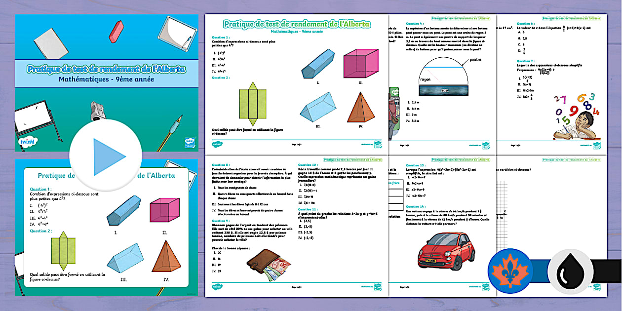 AB Testing Practice Grade 9 Maths 1 French (profesor hizo)