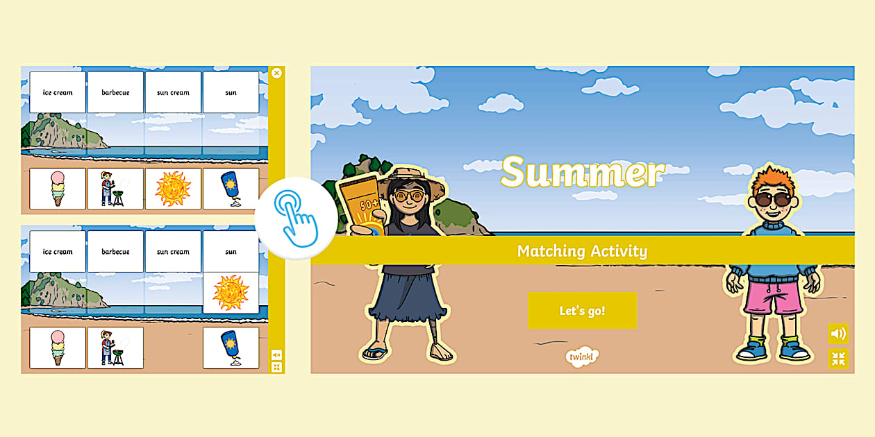 Summer Interactive Matching Activity (teacher made) - Twinkl