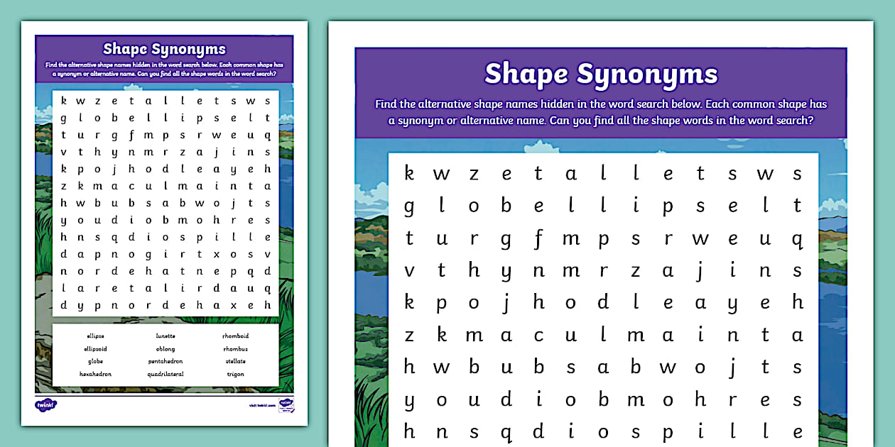 Other Names for Shapes Word Search (teacher made) - Twinkl