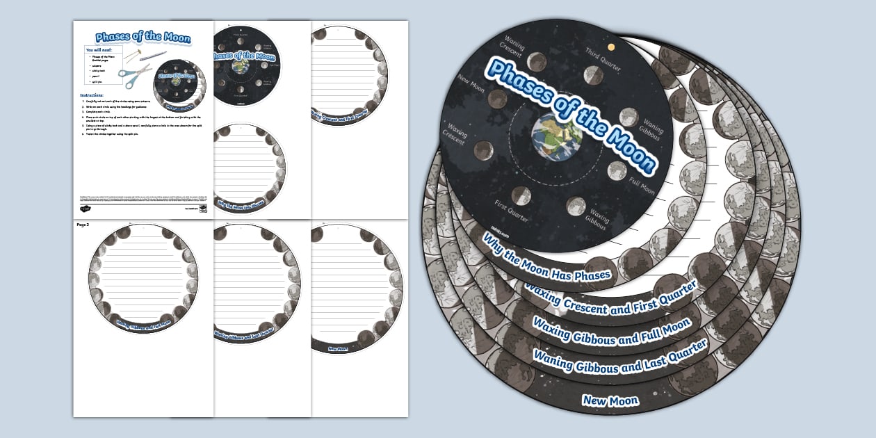 Phases of the Moon Circles Booklet (teacher made) - Twinkl