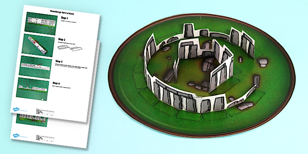 3D Stonehenge Paper Model Printable Activity (Teacher-Made)