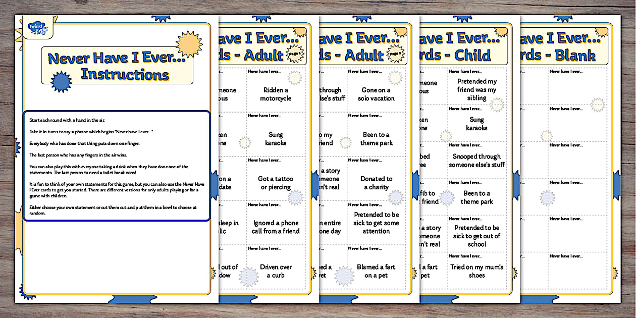 Never Have I Ever Game - Party Ice Breaker | Twinkl Party