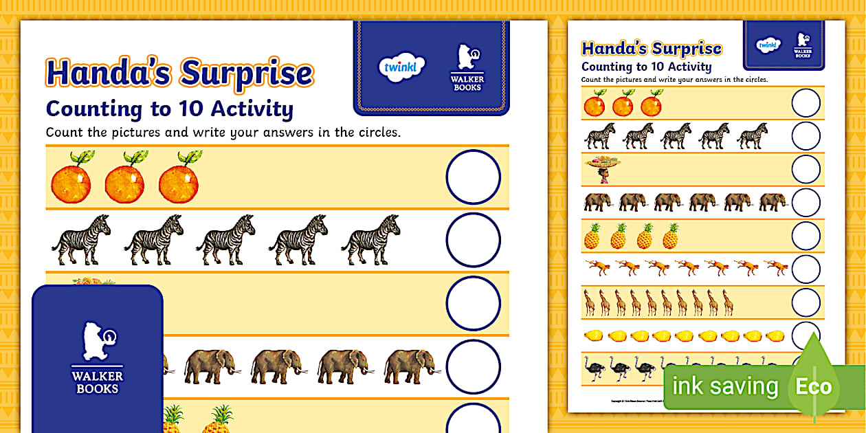 FREE! - 👉 Handa's Surprise Counting to 10 Activity