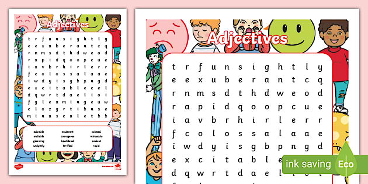 Adjectives Word Search (teacher made) - Twinkl