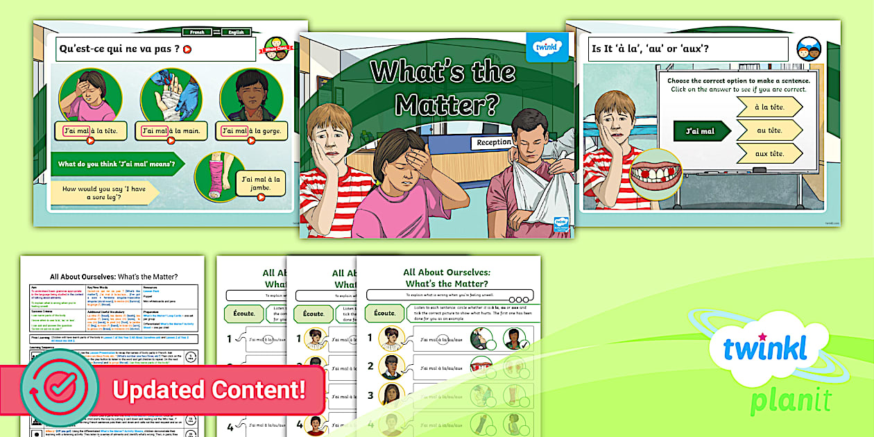PlanIt Year 5 French Lesson: What's the Matter? - Twinkl