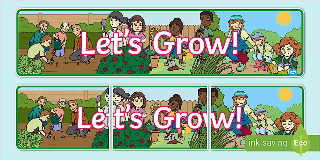 Let's Grow! Display Banner (Teacher-Made) - Twinkl