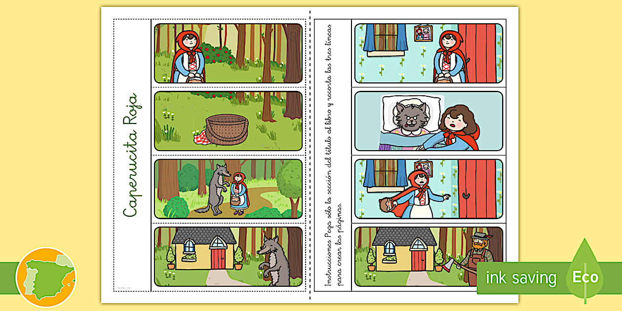 Ficha de actividad: Libro - Caperucita Roja (teacher made)
