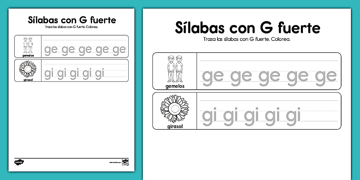 Actividad: Sílabas iniciales con G fuerte (Teacher-Made)
