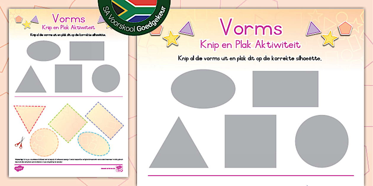 Vorms: Knip en Plak Aktiwiteit (teacher made) - Twinkl
