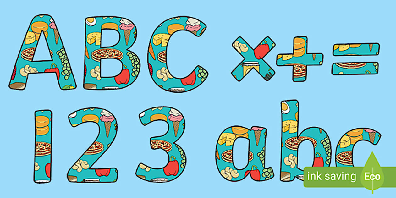 Food Themed Display Letters