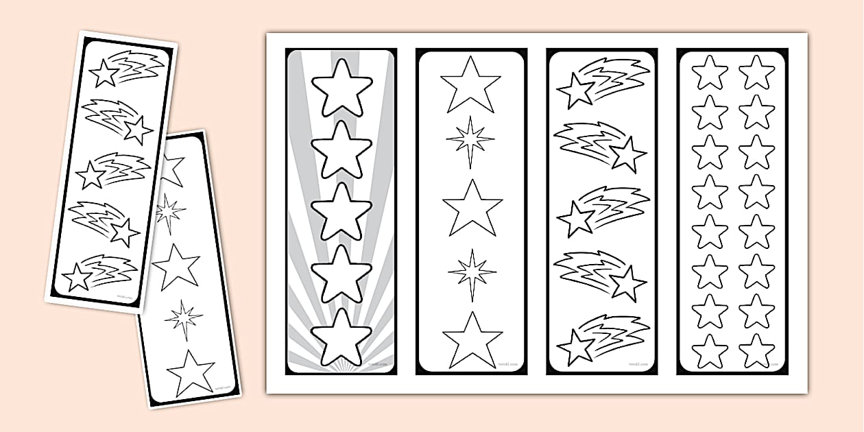 Star Colouring Bookmarks - Twinkl Colouring - Twinkl