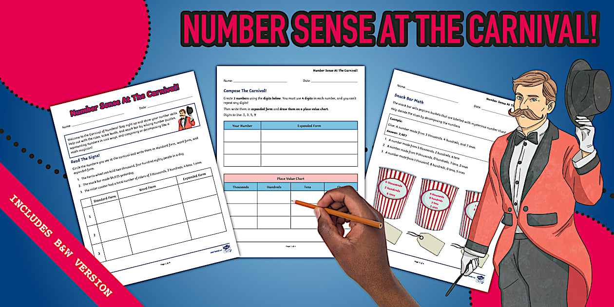 Grade 4 Math Worksheet: Number Sense at the Carnival!