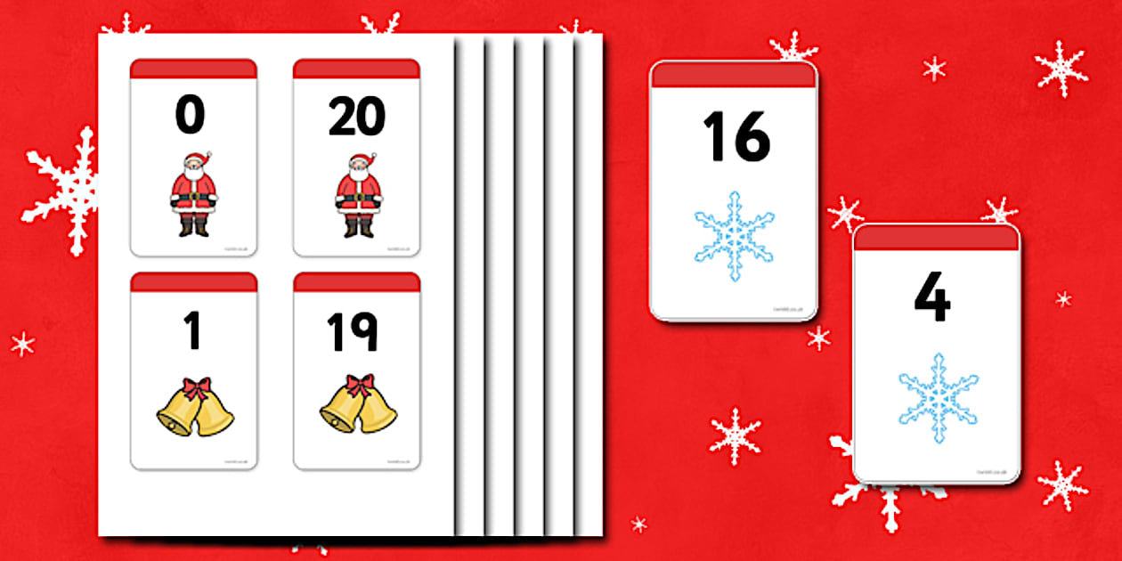 Christmas Themed Number Bonds to 20 Matching Cards - christmas