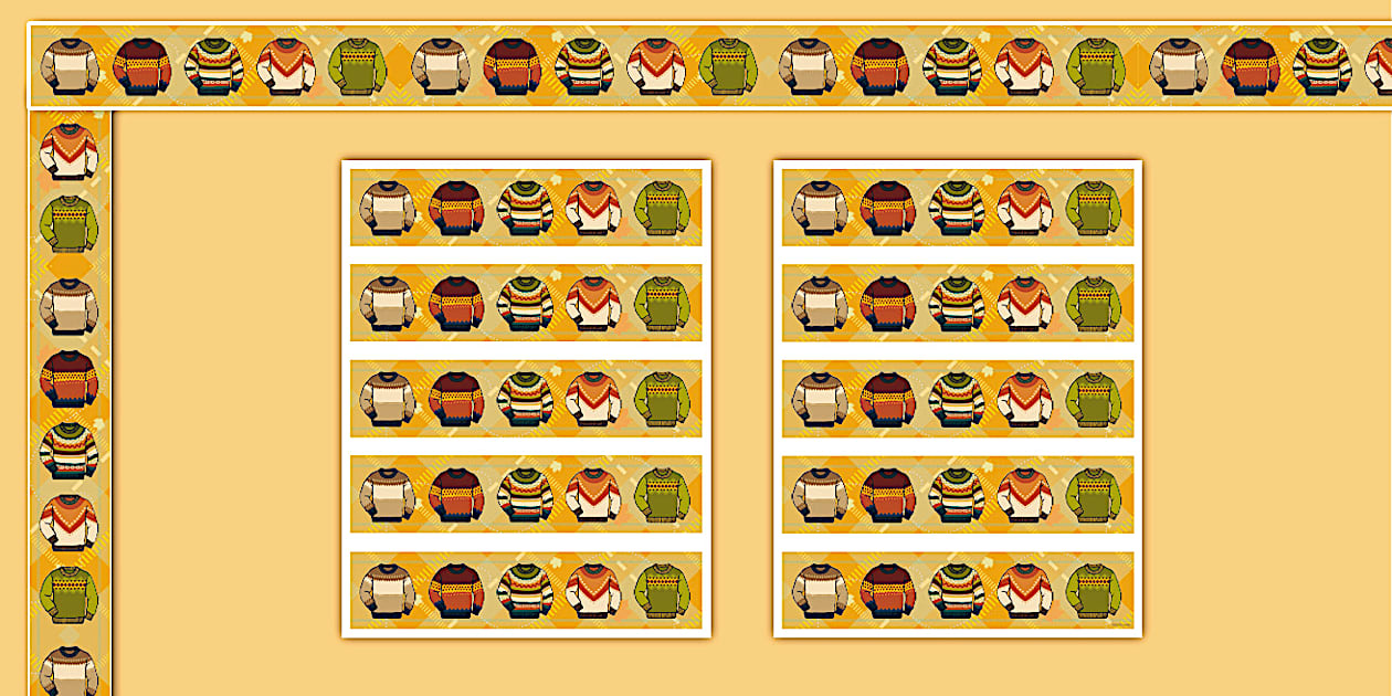 Fall Sweater Weather Bulletin Board Borders (Teacher-Made)